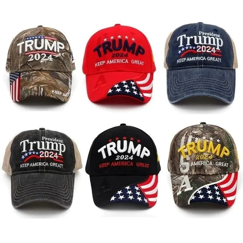 Donald Trump 2024 Camouflage Patriotic Baseball Caps With USa Flag And ...