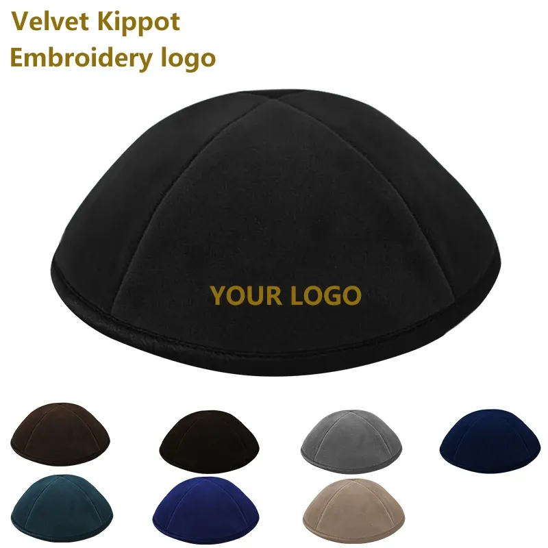 Velvet Custom Kippahs Pour Hommes |Juif Personnalisé Yarmulkes Black ...