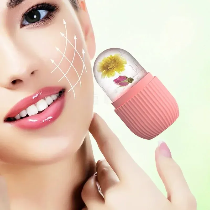 Facial Ice Cube Mold Silicone Freezing Beauty Swelling Face Massager ...
