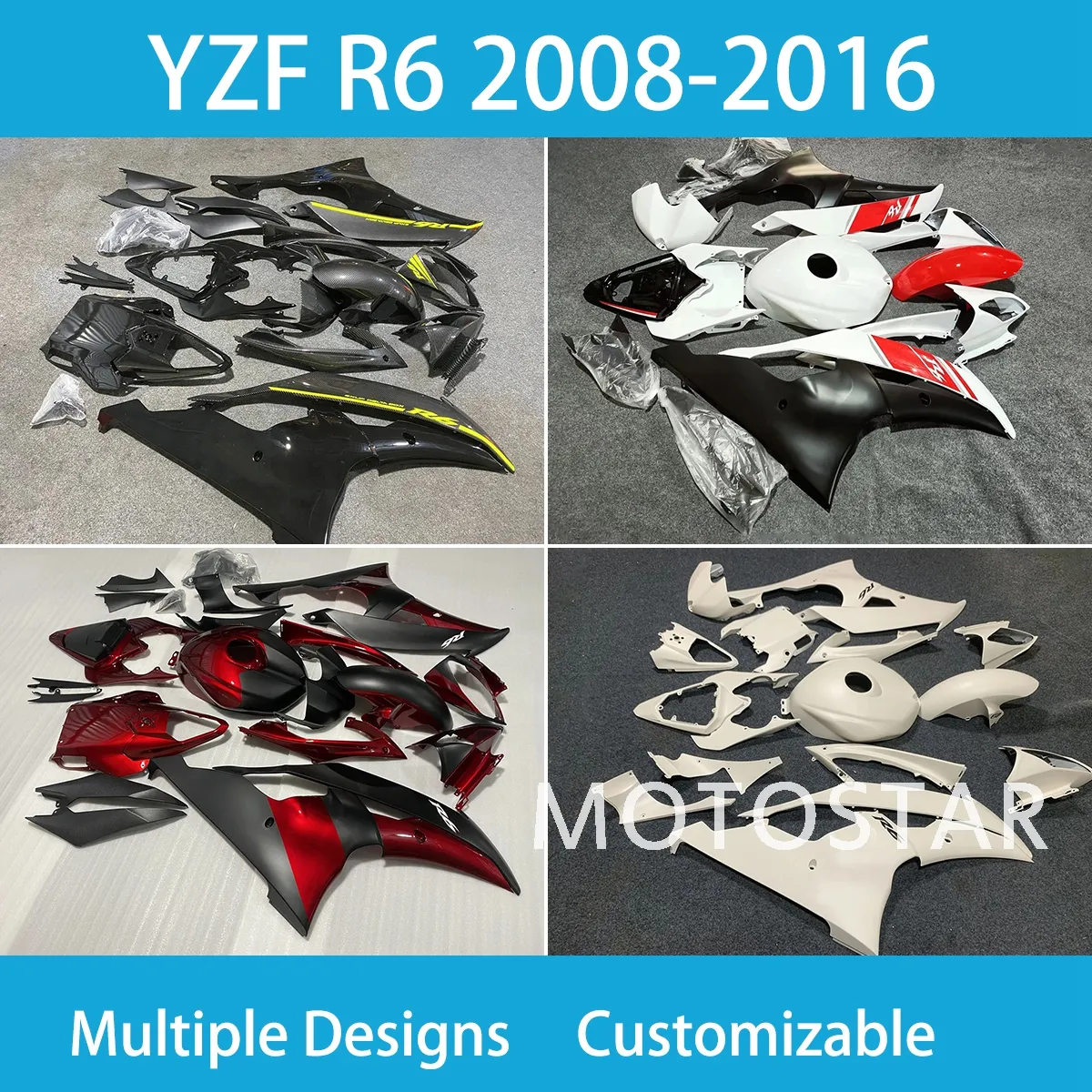 Custom 2007 Yzf R6 Fairings For Yamaha YZF R6 2017 2023 100% Fit ...