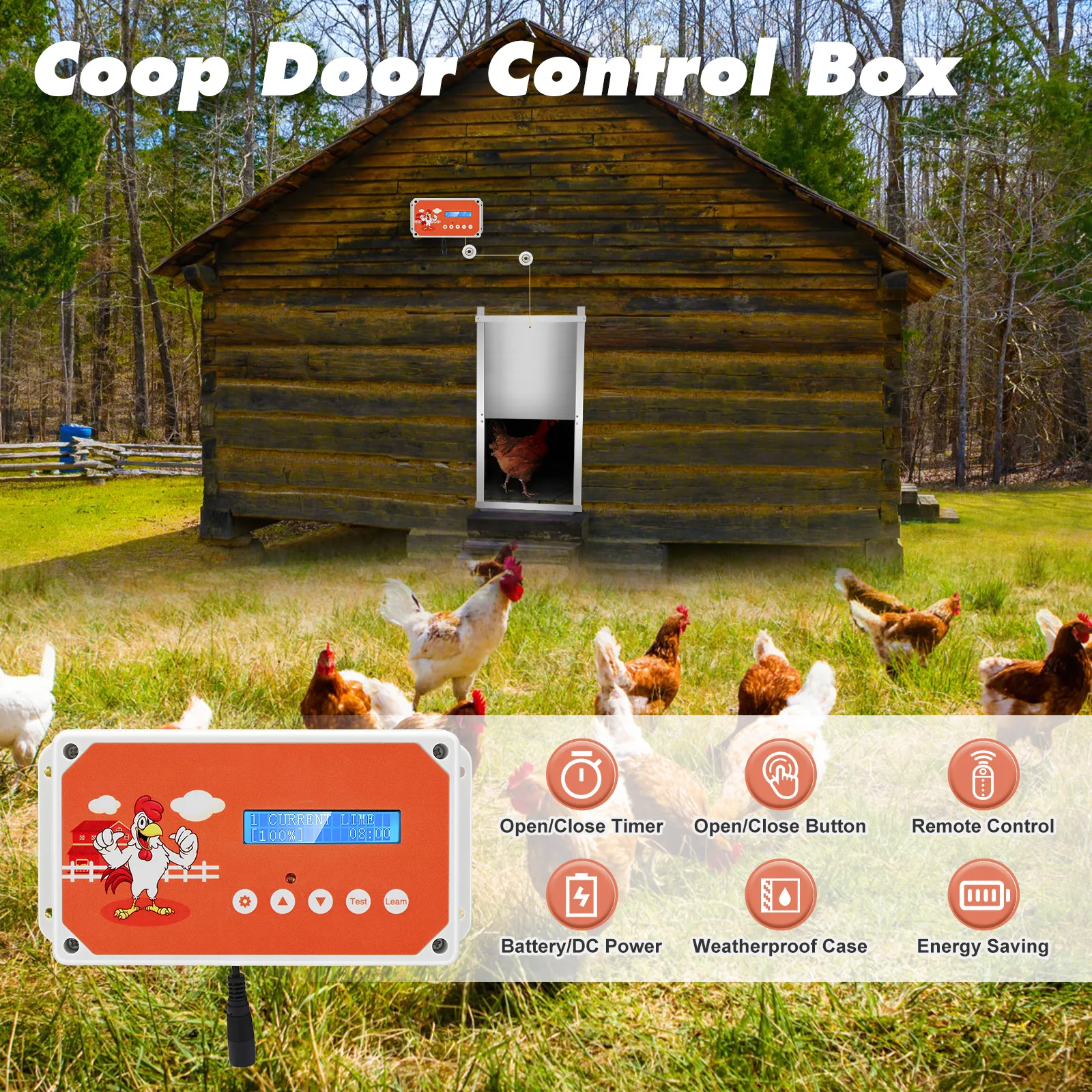 Automatic Chicken Coop Door Opener Controller With LCD Screen, Timer ...