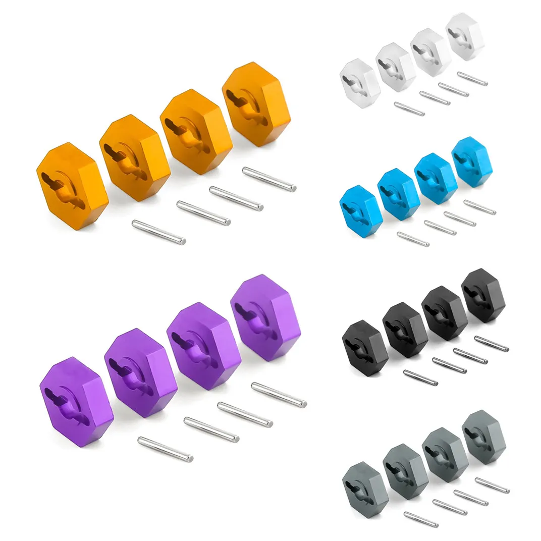 4 Pack 12mm Upgrade Wheel Hex Hubs With Scx6 Axles Pins For Traxxas 1/ ...