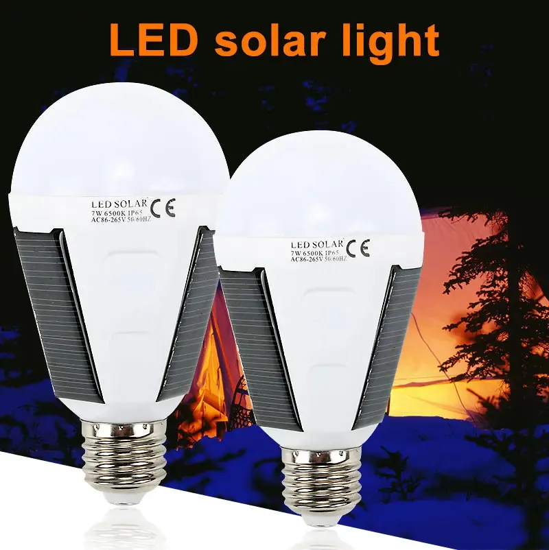 Solar-Powered E27 LED Bulb: Waterproof & Portable Outdoor Lighting for ...
