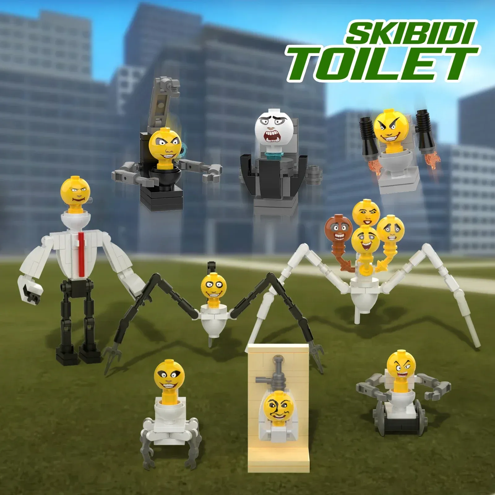 9 En 1 MOC Skibidi Toilet Titan Blocs Blocs Set Battle Suit Pack Team ...