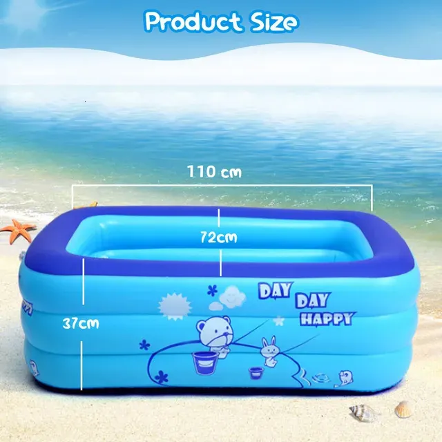Family Inflatable Adult Kiddie Pool With Bubble Bottom Thickened For ...