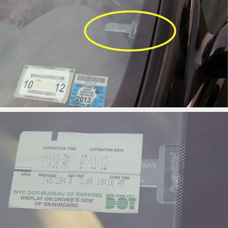 Car Windshield Stickers, Transparent Plastic Ticket Clip Holder For ...