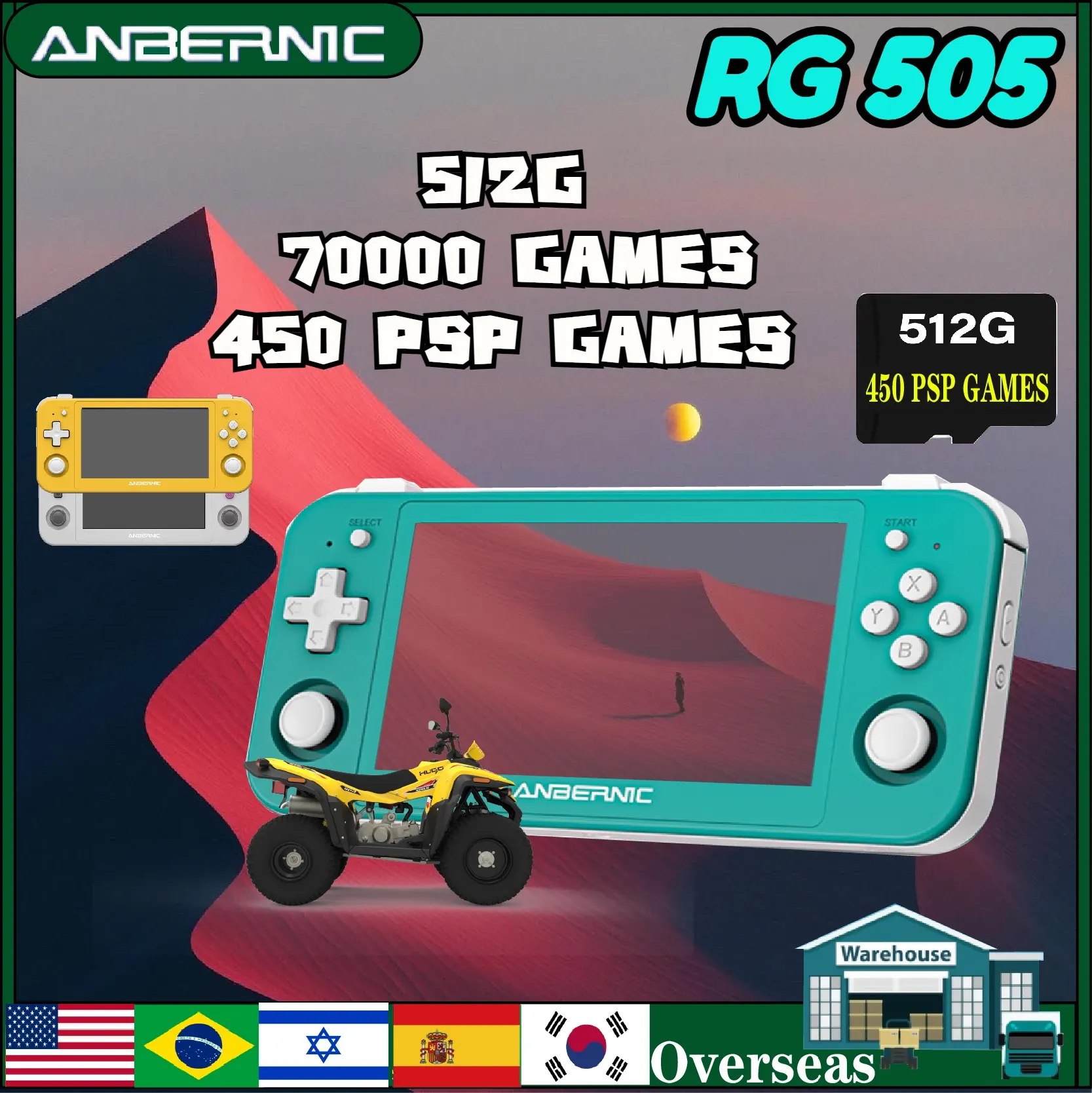 ANBERNIC RG505 Handheld psp game - 4.95 Inch OLED Touch Screen, Android ...