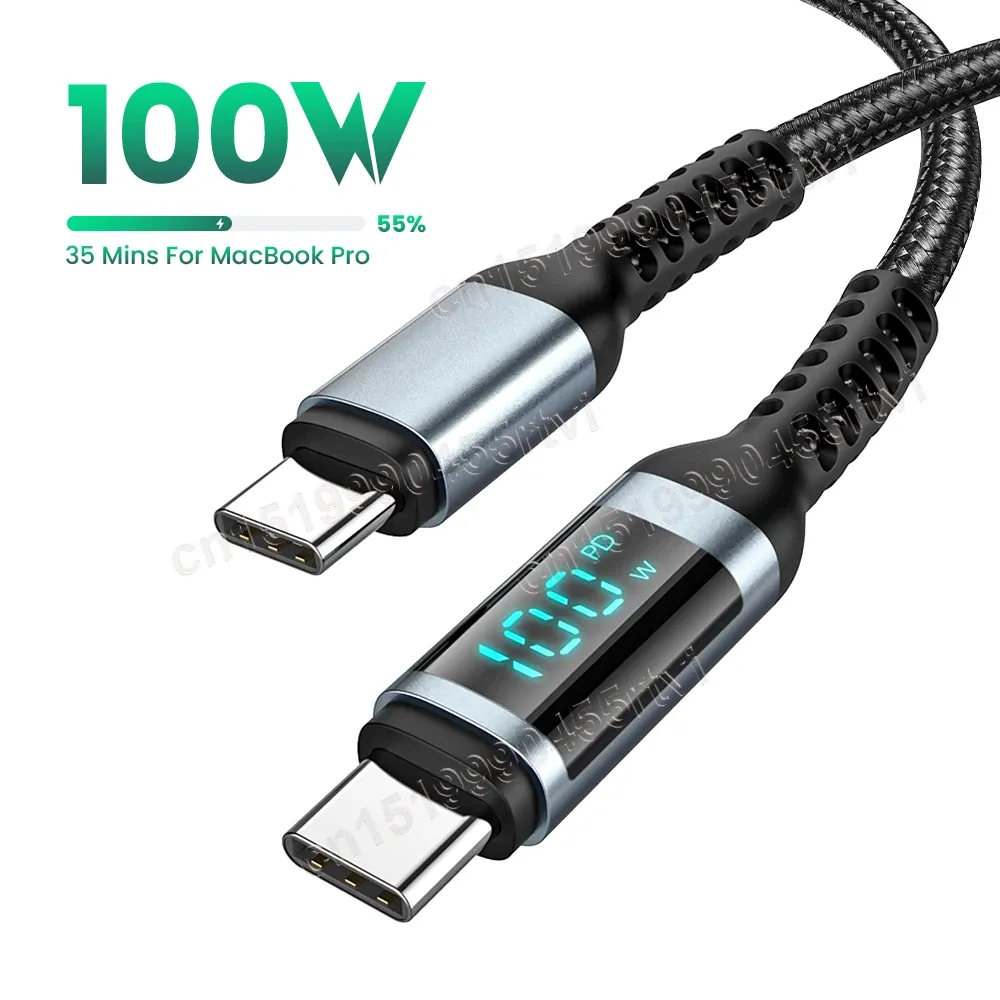 100W USB Type C To USB C Cable For IPhone 15 Macbook IPad Samsung ...