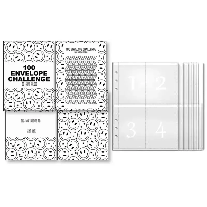 100 Envelope Challenge Binder Budget Tracker, Cash Saving Binder Refill ...