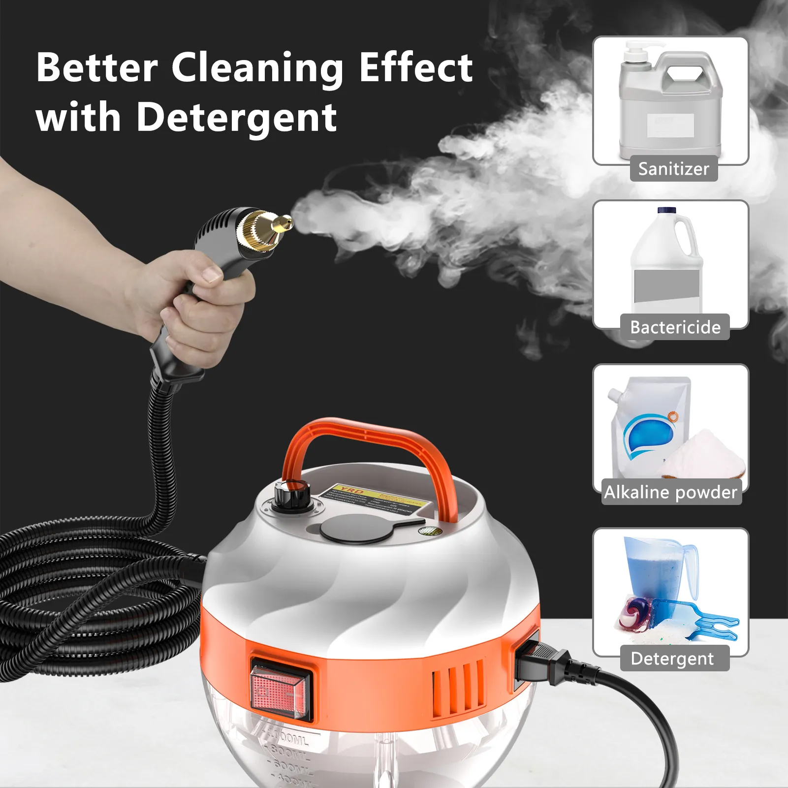 1500W Steam Cleaner Power Washer with 3 Brush Heads and 6 Speeds for ...