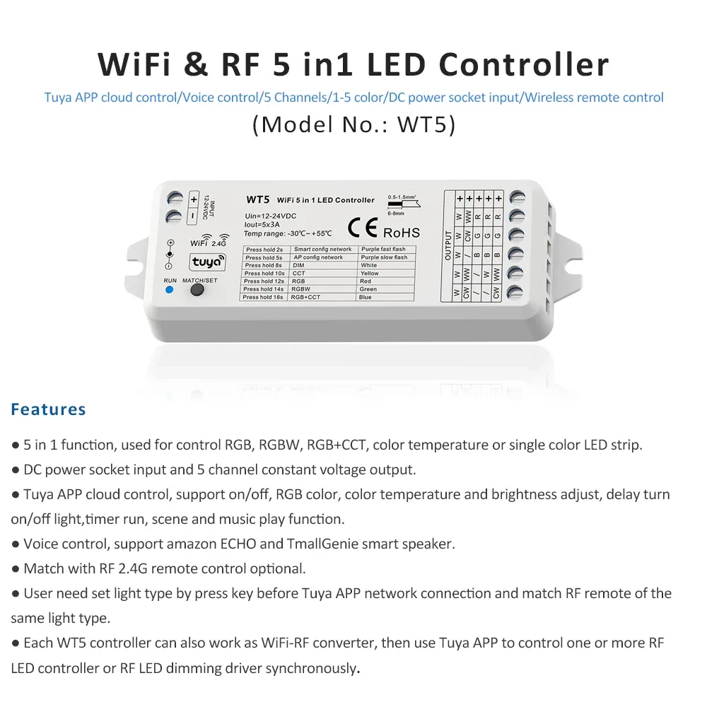 DHgate.com:WiFi + RF ControlSmart LED Strip Controller, Compatible with ...