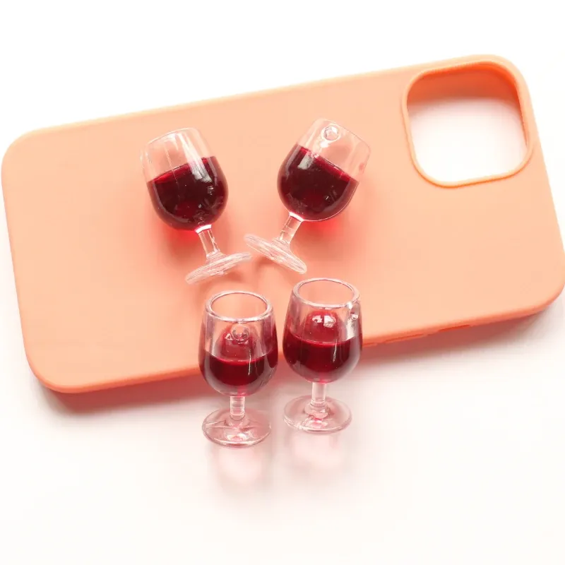 Exquisite Red Wine Cup Charms Resin Bottle Pendants: Unique DIY Jewelry ...