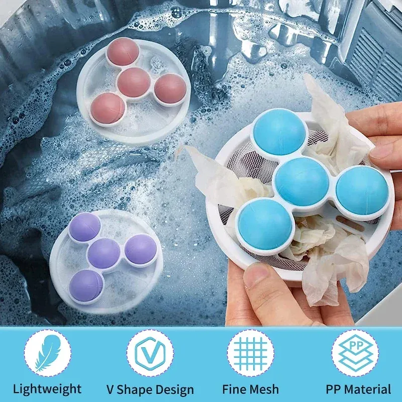Laundry Washer Lint Trap & Reusable Lint Remover: Floating Mesh Filter ...