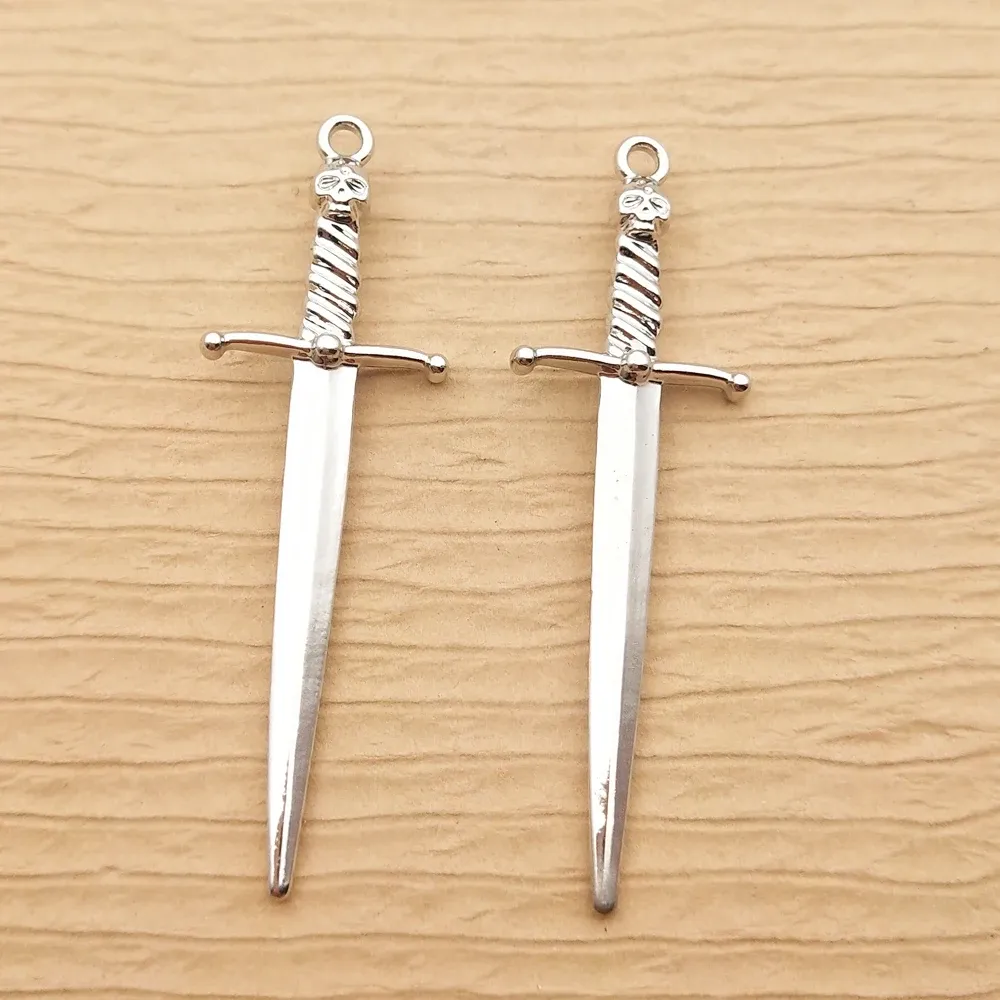Sword Charms for Jewelry Making - Silver Alloy DIY Pendant Charms Bulk ...
