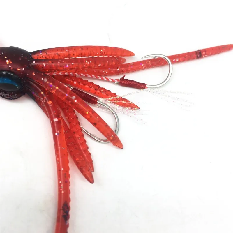 Flysand Luminous Octopus Squid Skirt Sea Fishing Wobbler Bait Squid Jig ...