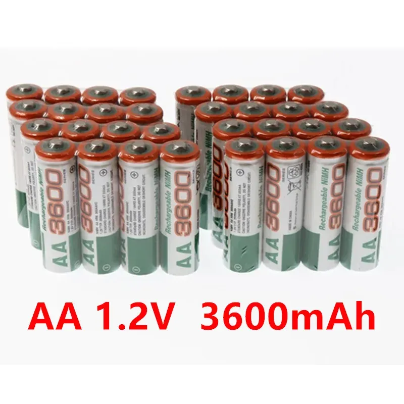 AA Rechargeable Batteries, 3600mAh Ni-MH AA Battery, 1.2V Pre-Charged ...