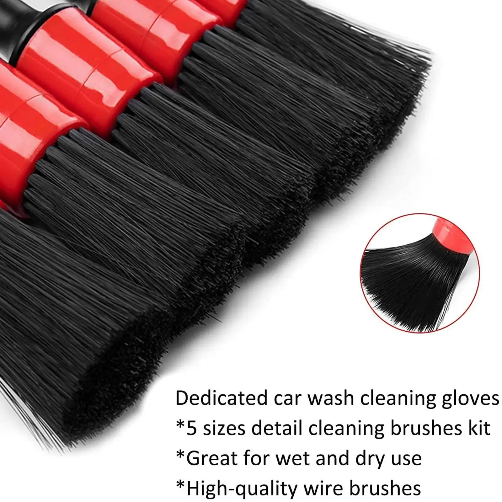 17-Piece Car Brush Set for Cleaning Wheels, Interior, Exterior, and Air ...