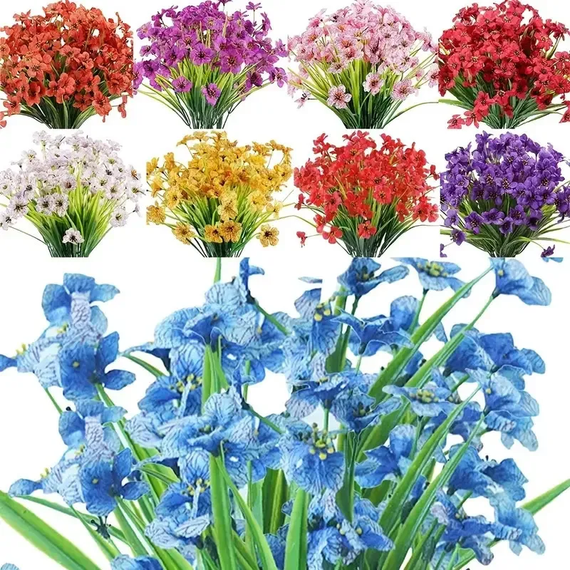 25 Bundles Artificial Flowers - Realistic Fake Flowers Bulk, Plastic ...