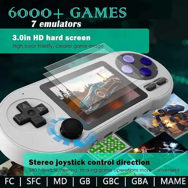 SF2000 SNES Handheld Game Player: 6000+ Classic Games, 3.0 IPS Mini ...