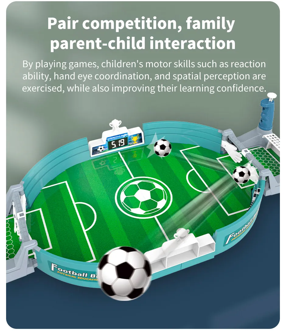 2-in-1 Wooden Soccer Board Game Set: Interactive Playtime Soccer ...