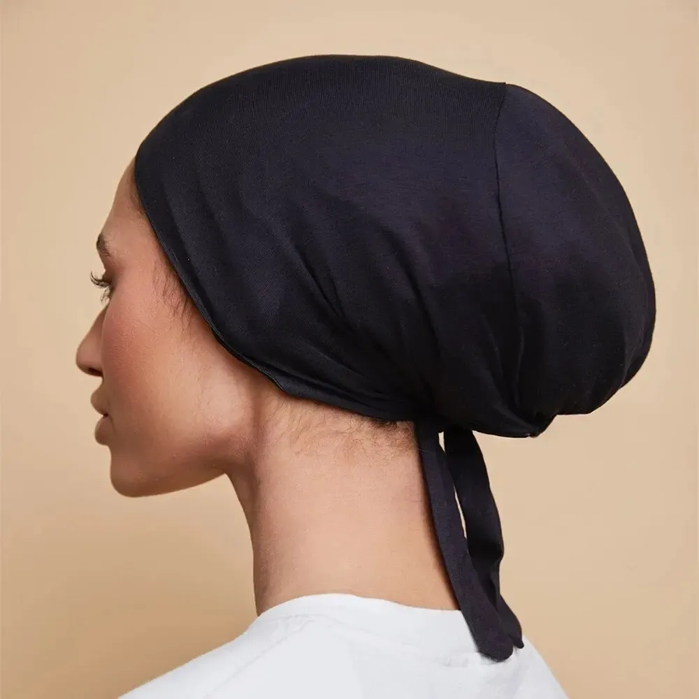 Elegant Satin Hijab Cap Islamic Underscarf with Adjustable Bonnet ...