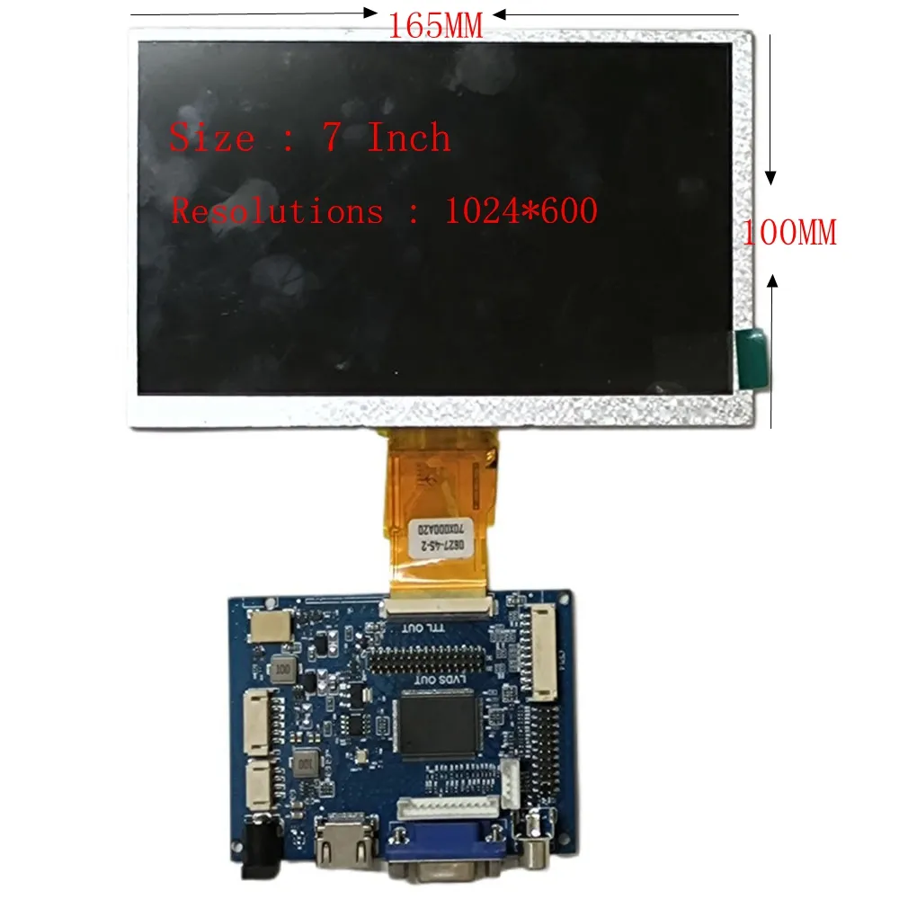 DHgate.com:7 Inch Raspberry Pi LCD Display - HDMI+VGA+2AV Control Board ...
