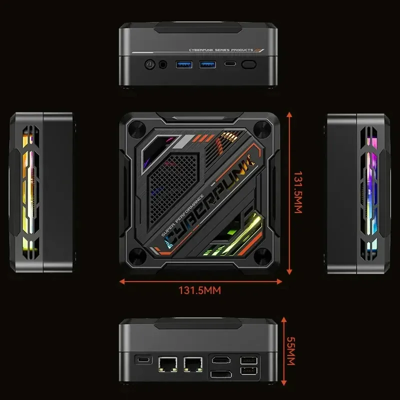DHgate.com:TOPTON Cyberpunk Mini Gaming PC, AMD Ryzen 7 8845HS, 7840HS ...