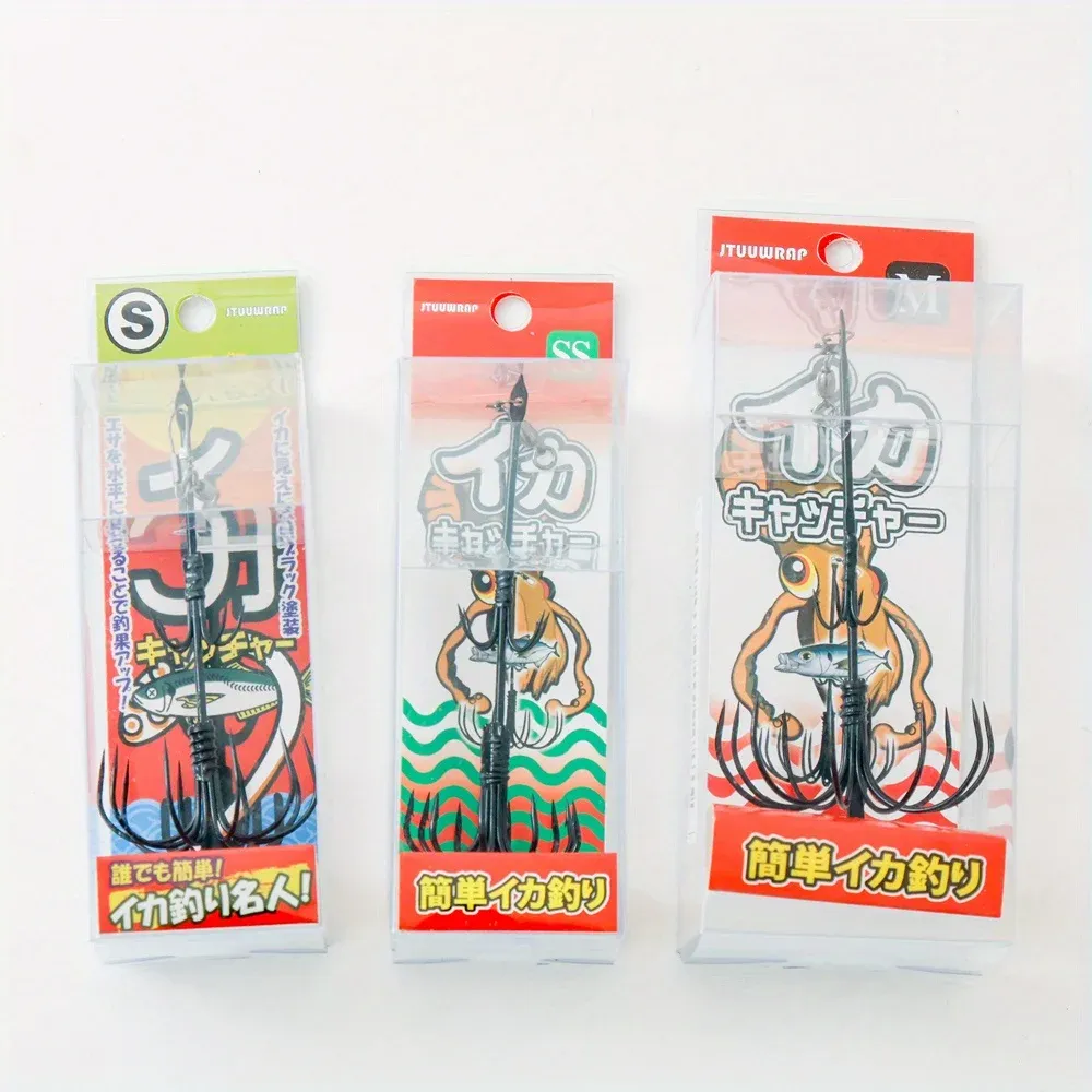 Double Deck Squid Jigs Sea Fishing Lure With Octopus Hooks Calamari ...