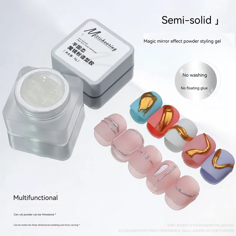 DHgate.com:Magic Mirror Nails Modeling Gel Kit - Semi-solid Carving Glue for Rubbing Dust ...