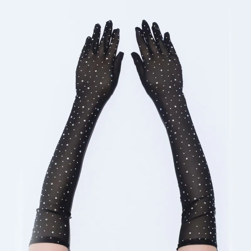 DHgate.com:Sparkling Rhinestone Gloves: Full-Length Wedding Party Bride ...