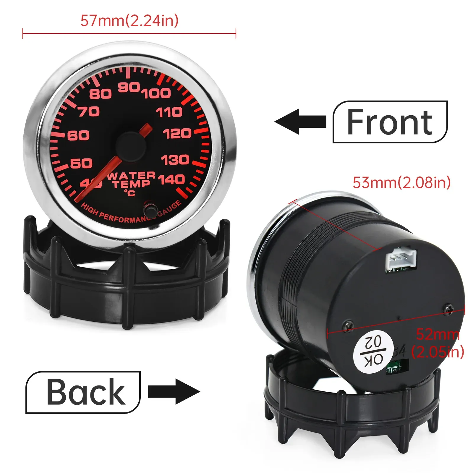DHgate.com:52mm Water Temperature Gauge, 40-140°C Racing Gauge Kit for ...