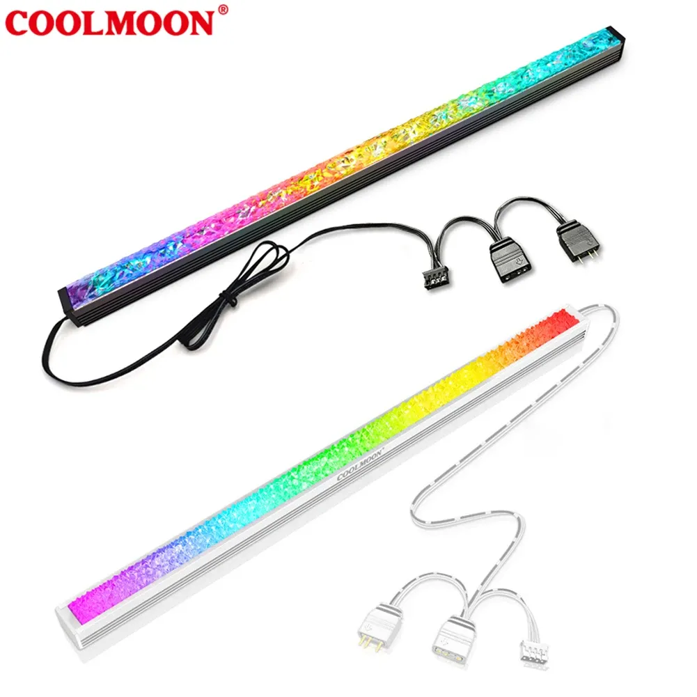 COOLMOON Magnetic ARGB LED Strip Light, 5V 3-Pin/Small 4-Pin, Diamond ...