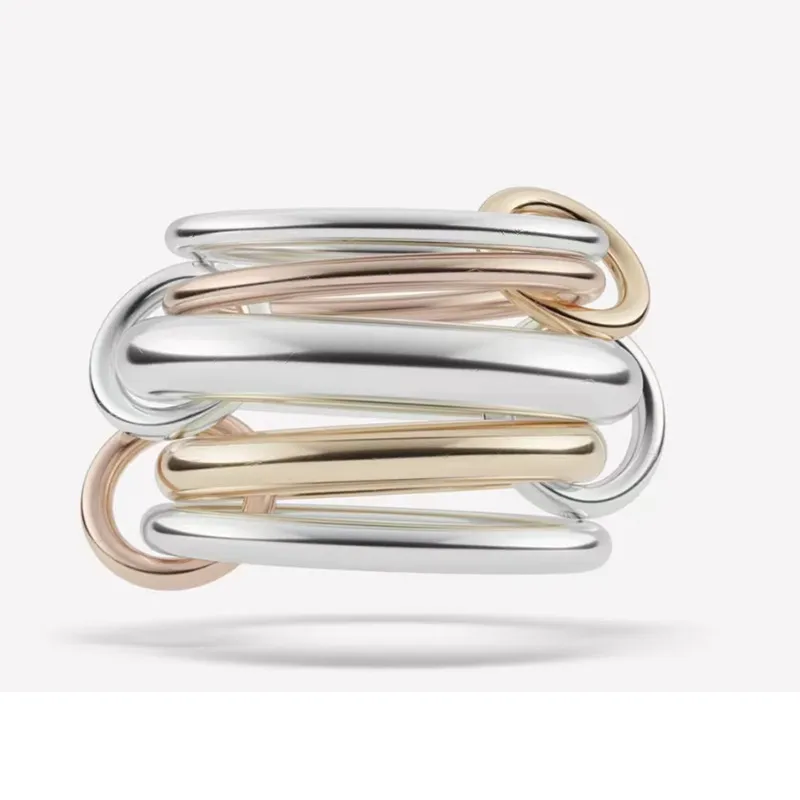 Luxury Industrial Band Rings - 925 Sterling Silver & Gold Plated, Multi ...
