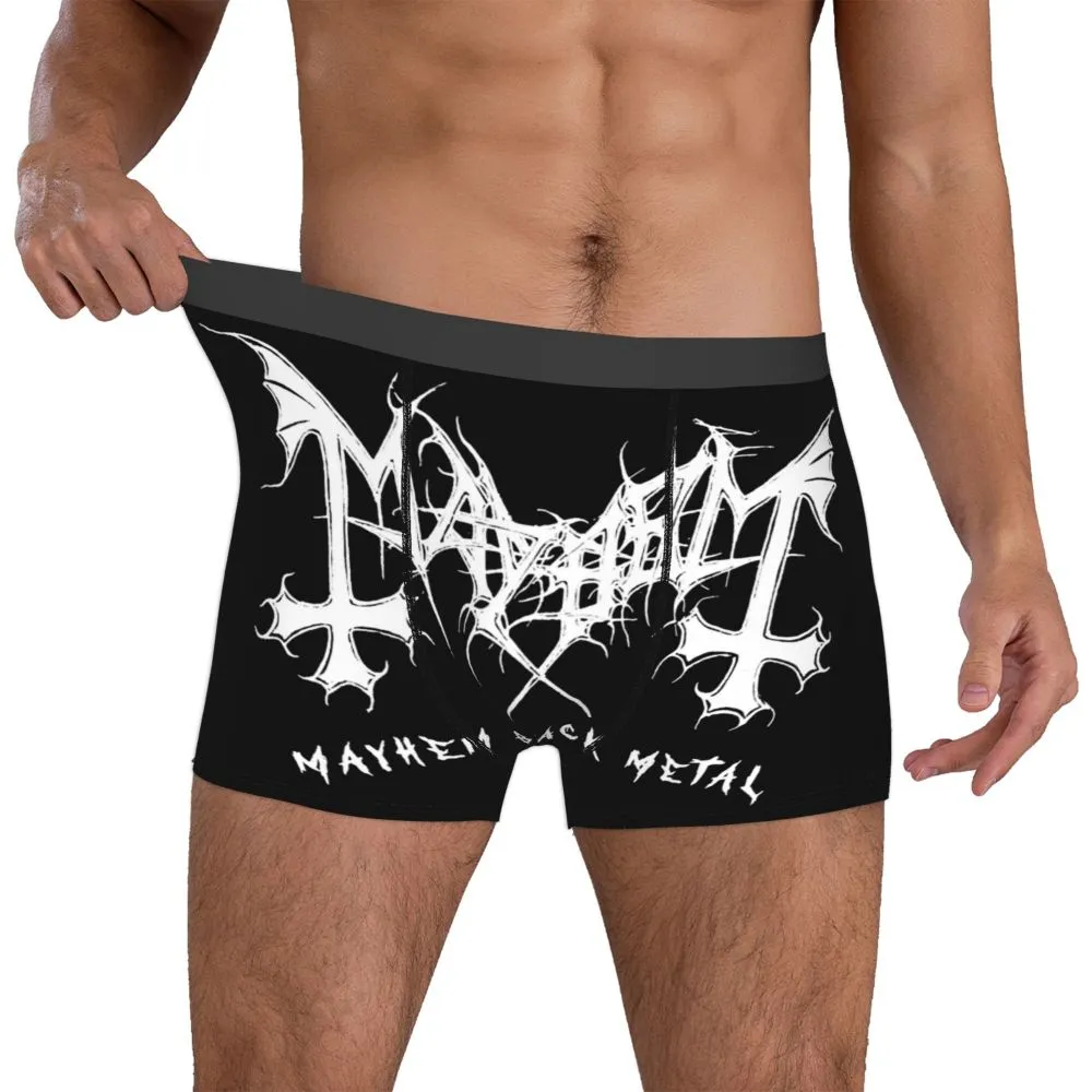 Men's Mayhem Black Metal Band Boxer Shorts Soft Plus Size Underwear ...