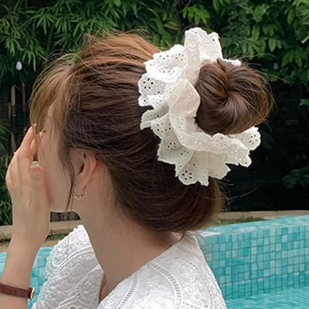 DHgate.com:Luxurious Oversized Lace French Hair Scrunchie for Elegant ...