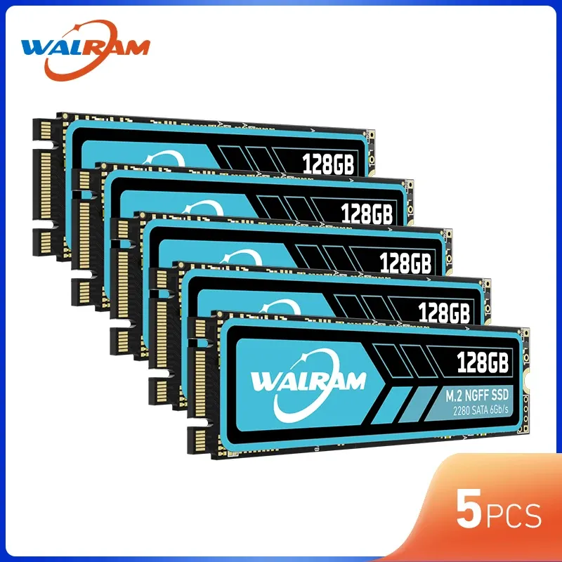 WALRAM 5-Pack M.2 SSD NGFF SATA3 Internal SSDs 128GB-1TB for Laptops ...