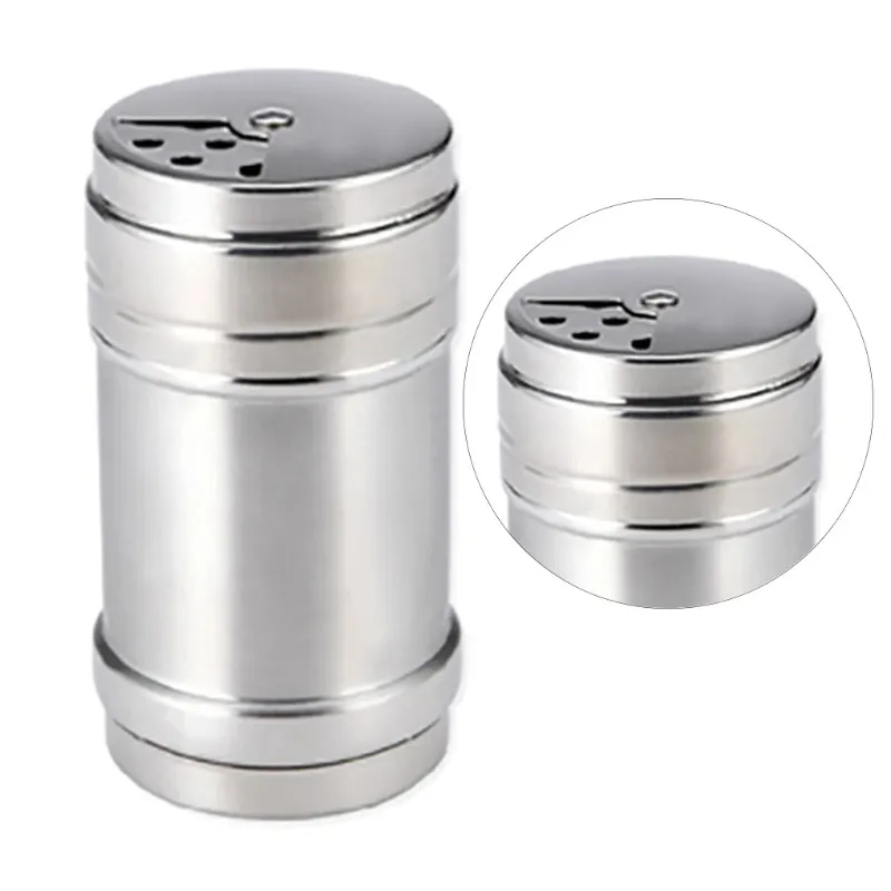Rotating Lids Design Spice Dispenser Stainless Steel Spice Shaker Multi ...