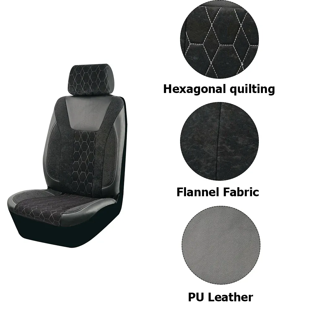 Universal 4mm Sponge Flannel Leather Car Seat Covers - Comfort Upgrade ...
