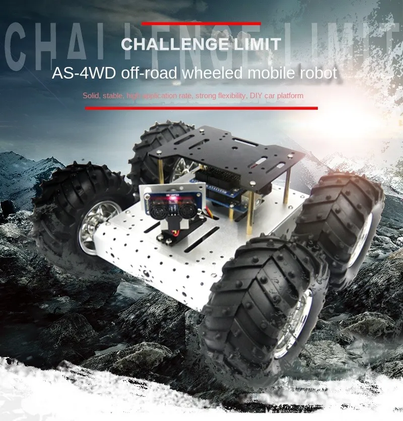 4WD Smart Robot Car Chassis For Arduino With 130mm Wheel Car Mobile ...