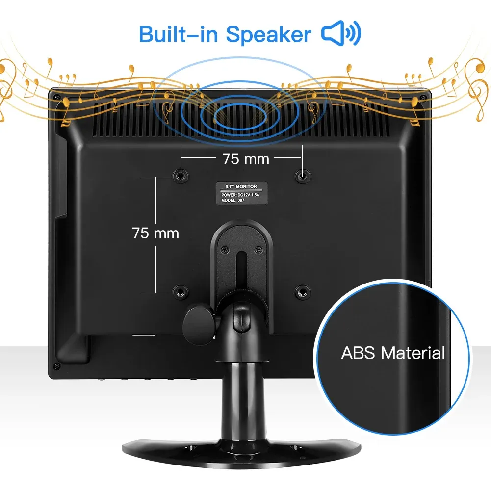 Eyoyo EM10O 10 Inch Computer Monitor 1024x768 60Hz External Display ...
