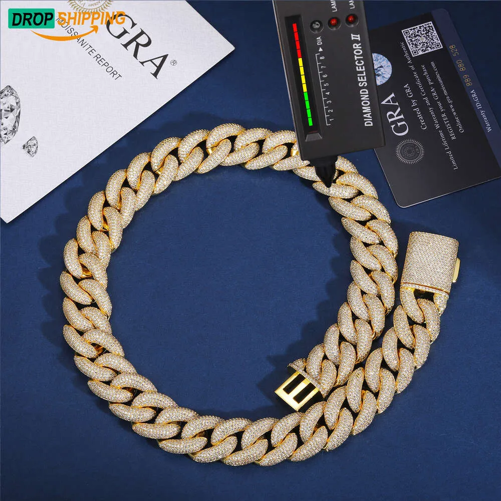 DHgate.com:14mm Sterling Silver Iced Out Moissanite Cuban Chain - VVS ...