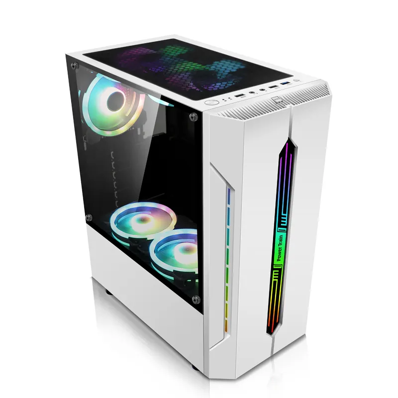 Power Train ES280 ATX Gaming Computer Case RGB Colorful Light Bar ...