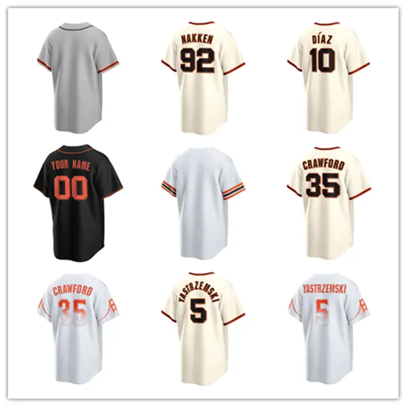 Custom Jersey San Men Women Youth Francisco Giants 35 Brandon Crawford 22 Will Clark 5 Mike ...