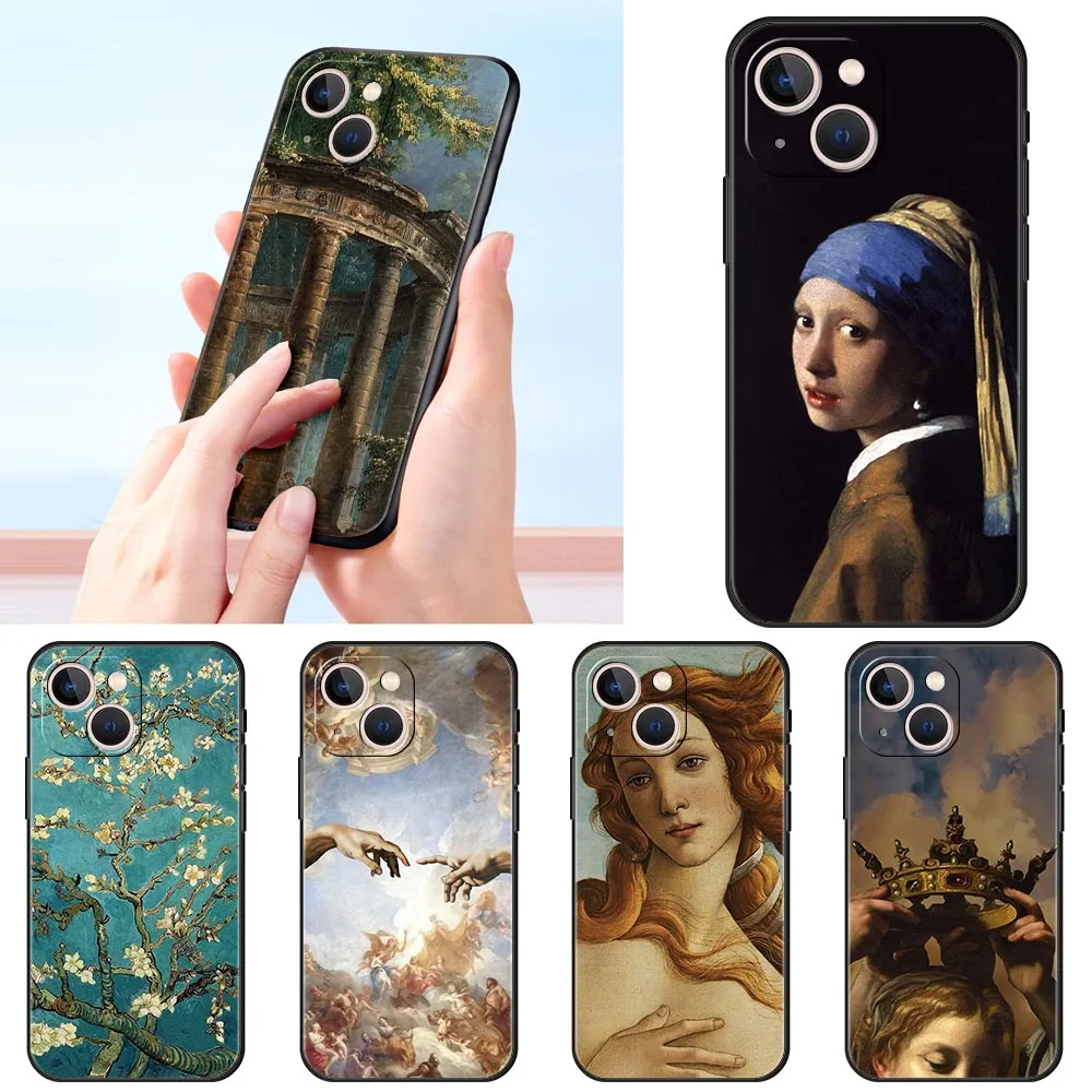 Abstract Art Design Phone Protector Durable Soft Black Cover For Modern ...
