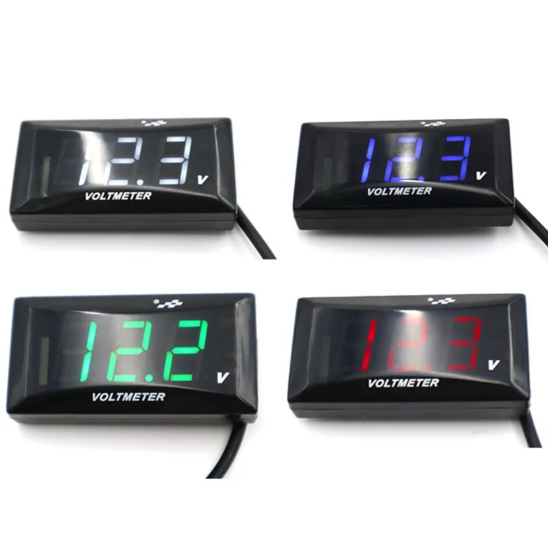 Universal Mini LED Display Digital Voltmeter Panel Volt Voltage Meter ...