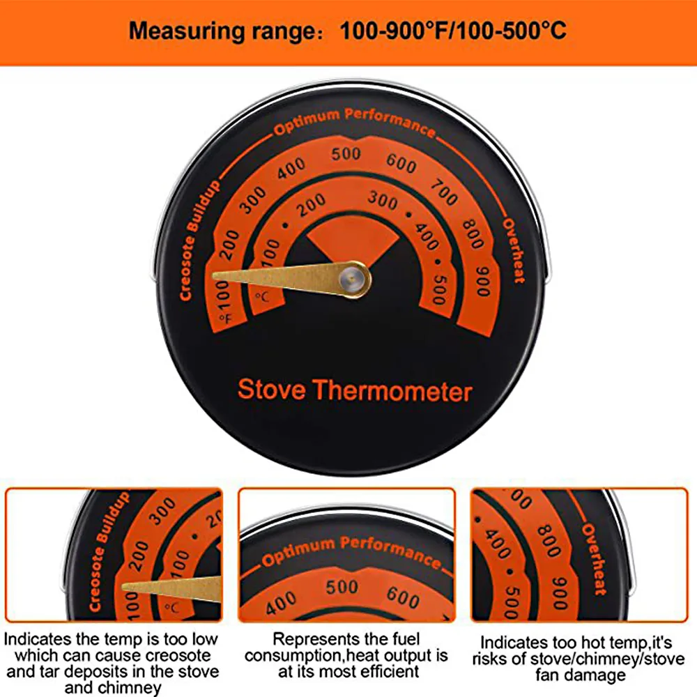 Non-Powered Stove Fan with 10 Blades Black Double Headed Wood Burner ...