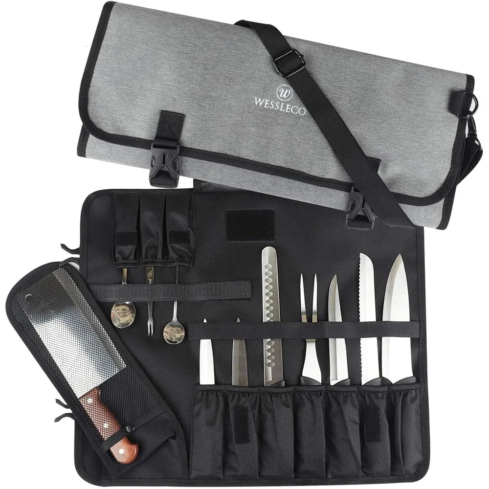 Chef Knife Roll Bag - Durable Canvas Carrying Case for Kitchen Cooking ...