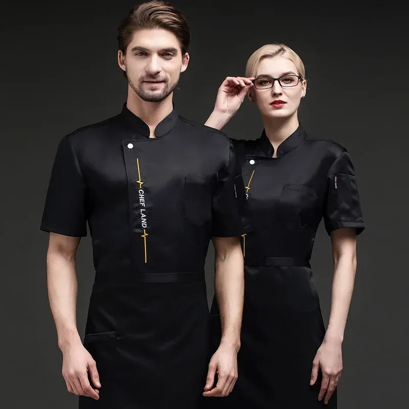 Short Sleeve Chef Uniform: Breathable Work Chef Jacket Catering ...