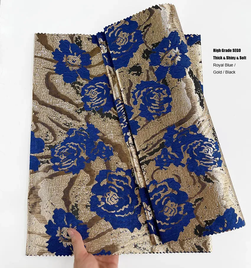 Luxurious Gold Lurex Sego Gele: Thick African Head Wrap, 2-Piece ...