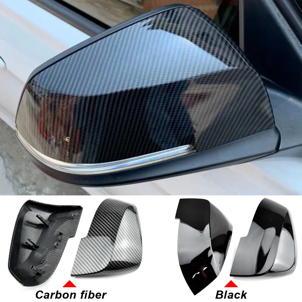 Glossy Black Rearview Mirror Covers for BMW F20 F21 F22 F30 F32 F36 X1 ...